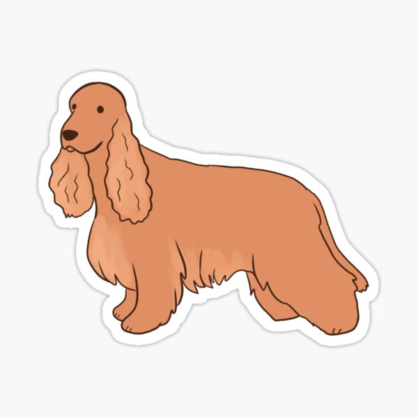 "Cute Red english cocker spaniel illustration " Sticker for Sale by ...