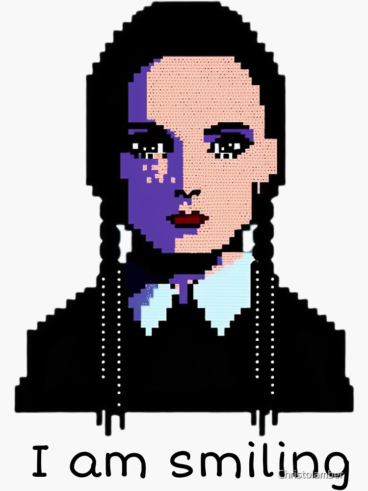 "Wednesday Addams Pixel art" Sticker for Sale by Christolamber | Redbubble