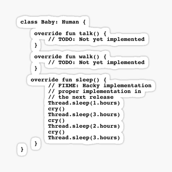 "Baby lazy programming" Sticker for Sale by welniak | Redbubble