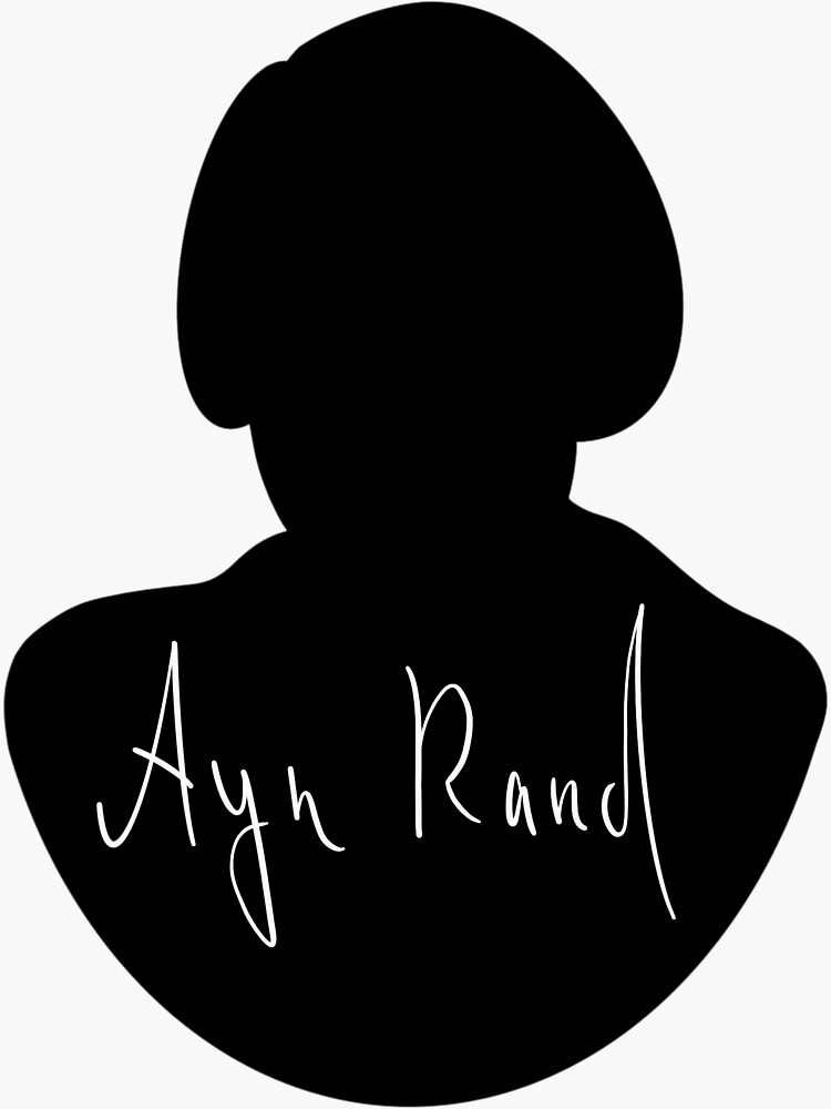 "AYN RAND Signature Silhouette" Sticker for Sale by abbieoverbey ...
