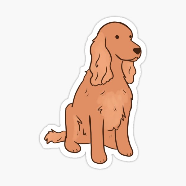 "Red english cocker spaniel illustration " Sticker for Sale by ...