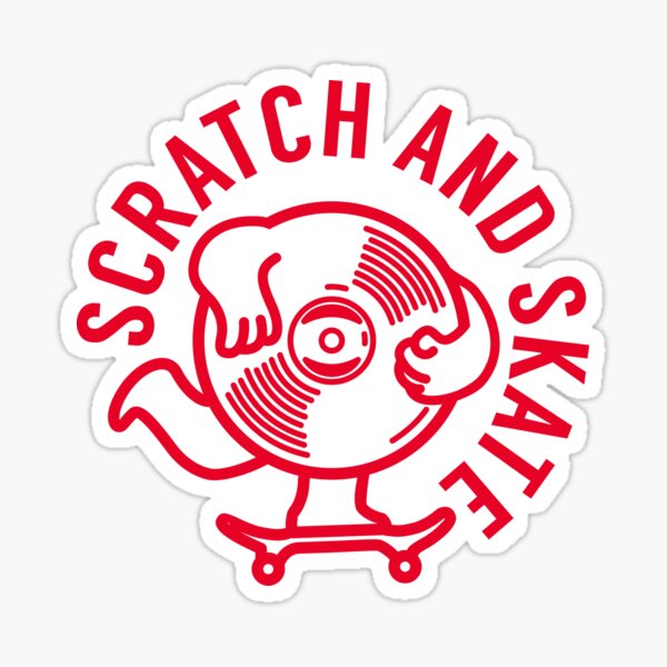"Scratch And Skate" Sticker for Sale by pumplogos | Redbubble