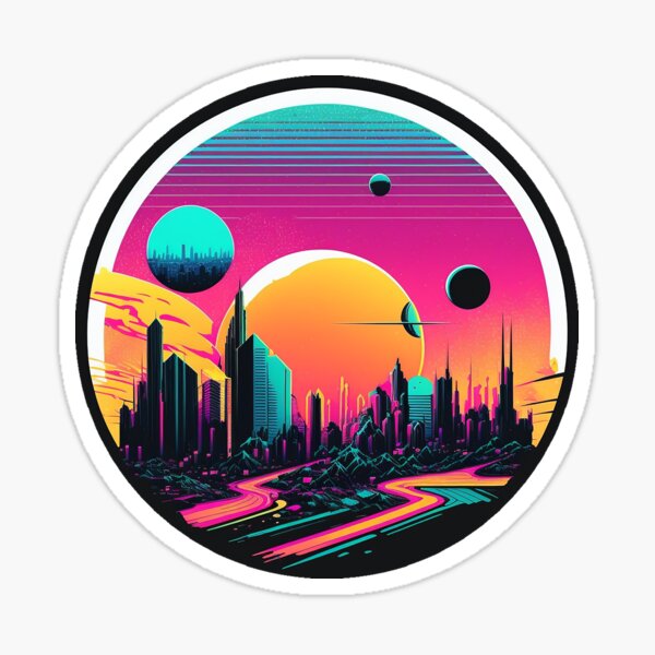 "Neon Dreams of the Future" Sticker for Sale by anuragkmr | Redbubble