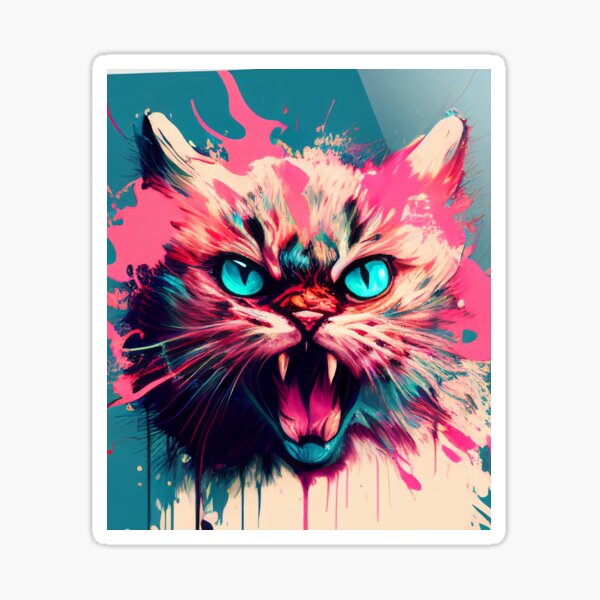 "Angry cat face" Sticker for Sale by colorexz | Redbubble