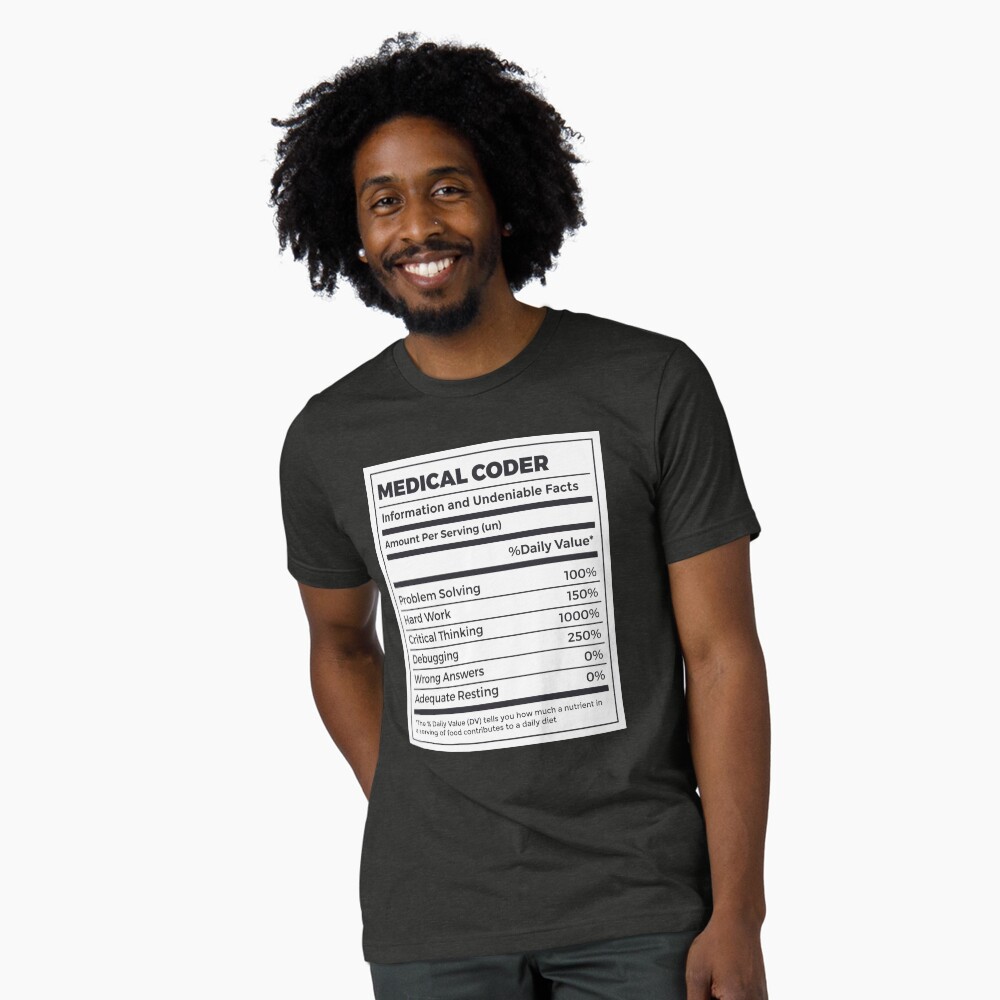 "Funny Medical Coder Nutrition Facts" Sticker for Sale by MrEddie10 ...