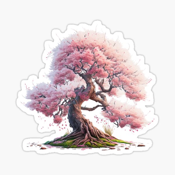 "Sakura Tree - Cherry Blossom Tree" Sticker for Sale by ArtsyTreasures ...