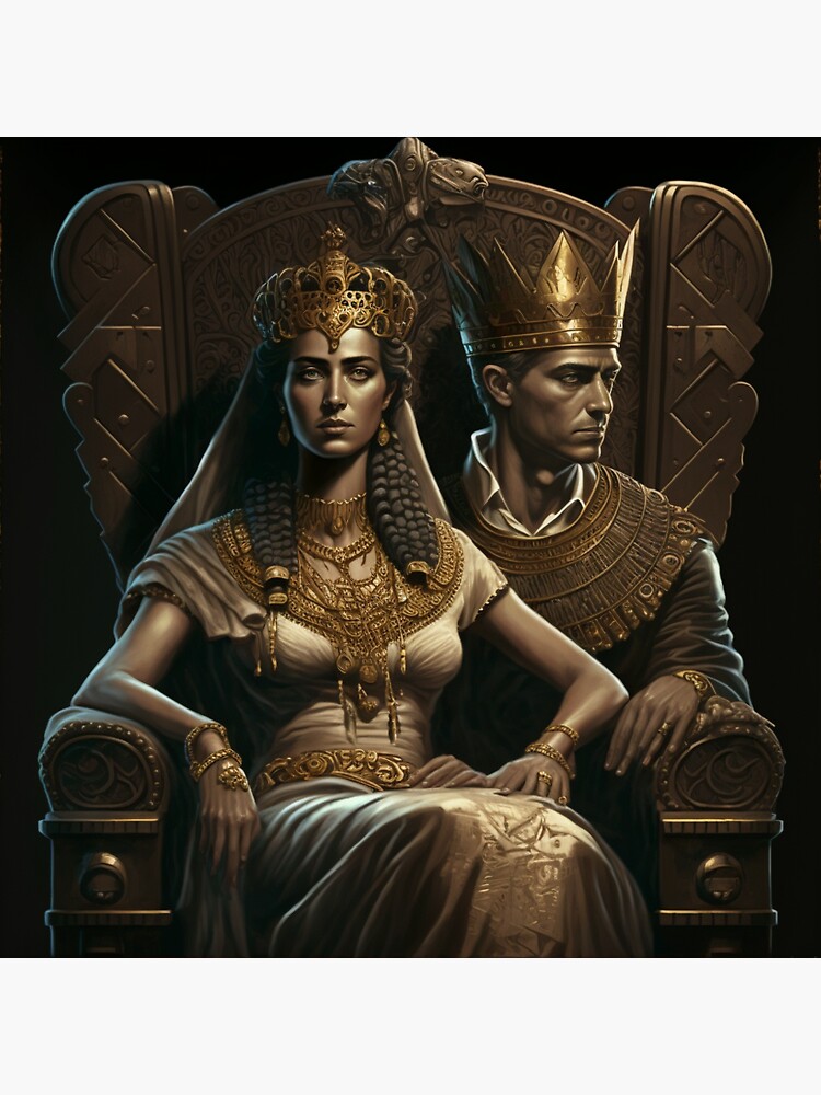 "QUEEN CLEOPATRA AND JULIUS CAESAR" Sticker for Sale by lost-art-by ...