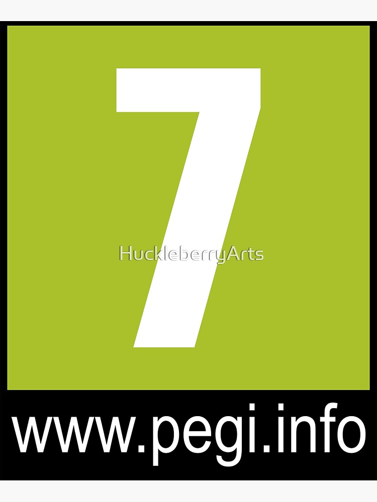 "Videogame Label Pegi 7" Sticker for Sale by HuckleberryArts | Redbubble