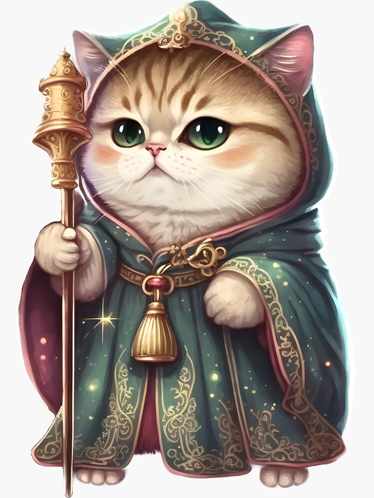 Pegatina «mago | Gato mago | Gato Mágico | gato mágico | tipo de magia ...