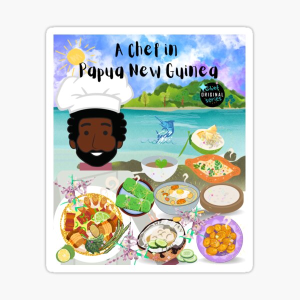 "A Chef in Papua New Guinea" Sticker for Sale by Lop-and-Me | Redbubble