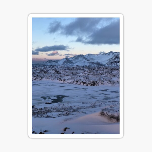 "Icelandic Mountains & Frozen Lake" Sticker for Sale by SvnshineArt ...