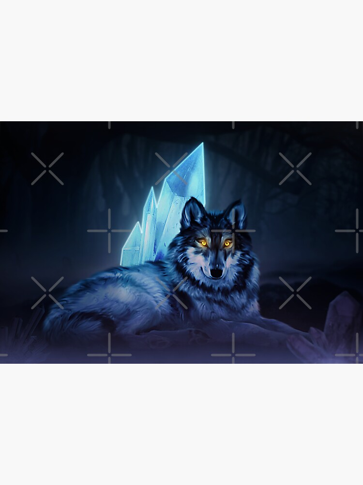 "Magical Crystal Glowing Wolf Design Elegant" Sticker for Sale by ...