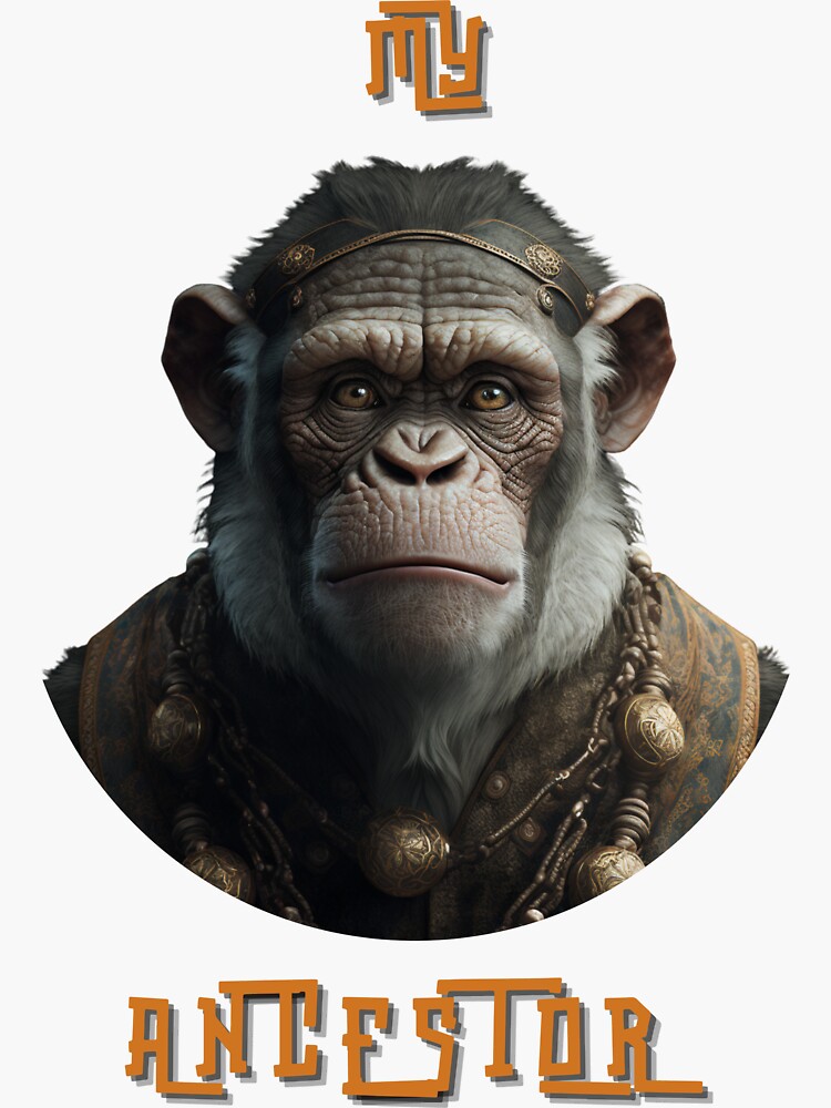 "My Ancestor Stylish Monkey" Sticker for Sale by Artsy-nerd-ink | Redbubble