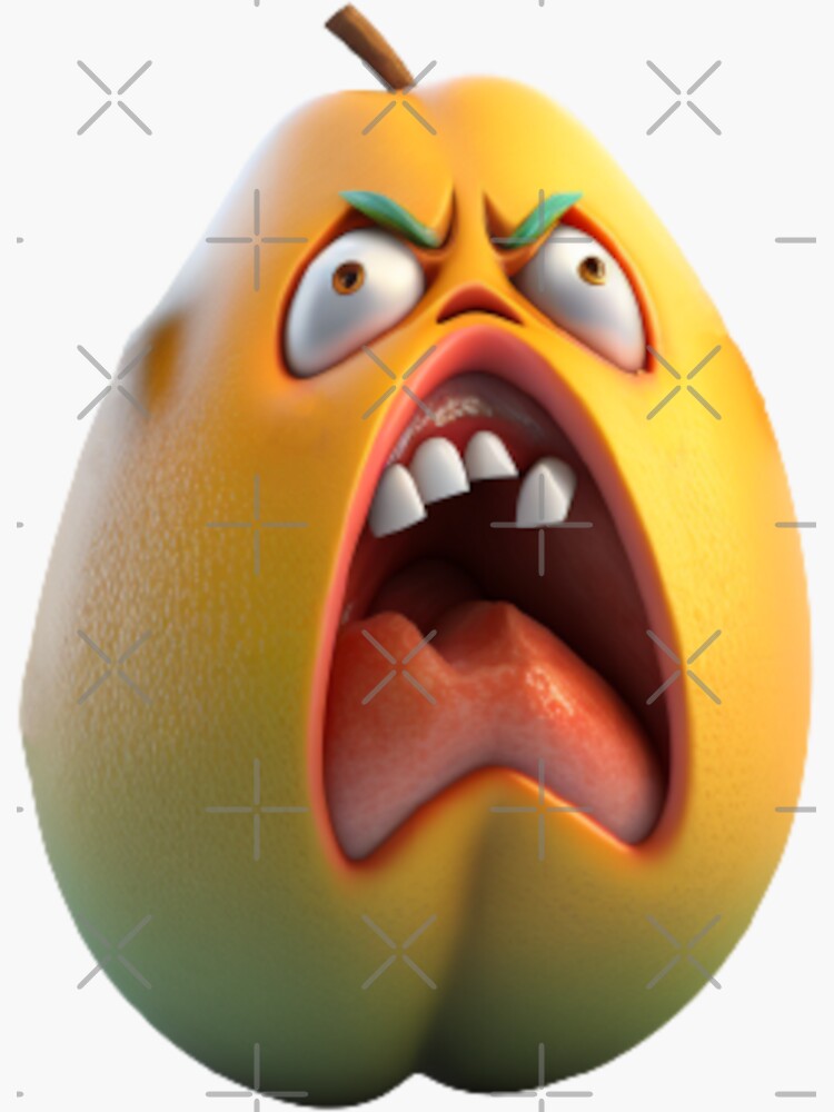 "Angry Mango" Sticker for Sale by phooey123 | Redbubble