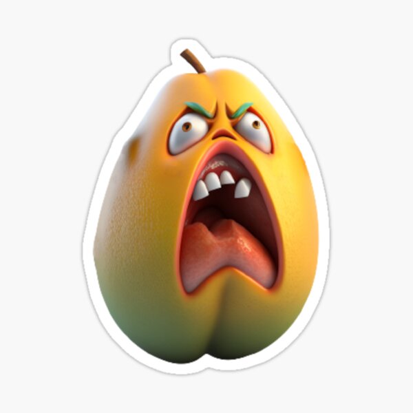 "Angry Mango" Sticker for Sale by phooey123 | Redbubble
