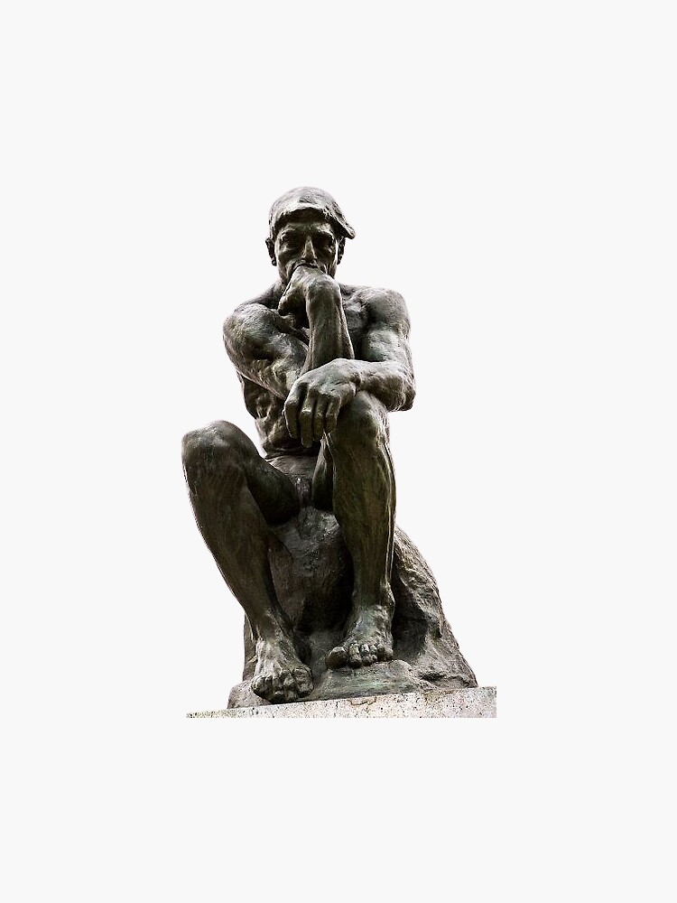 "THE THINKER." Sticker for Sale by RolandPESENTI | Redbubble