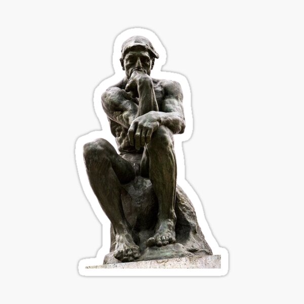 "THE THINKER." Sticker for Sale by RolandPESENTI | Redbubble