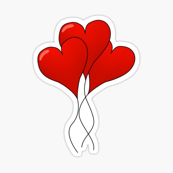 "Red Heart Balloons" Sticker for Sale by DeevaValli | Redbubble