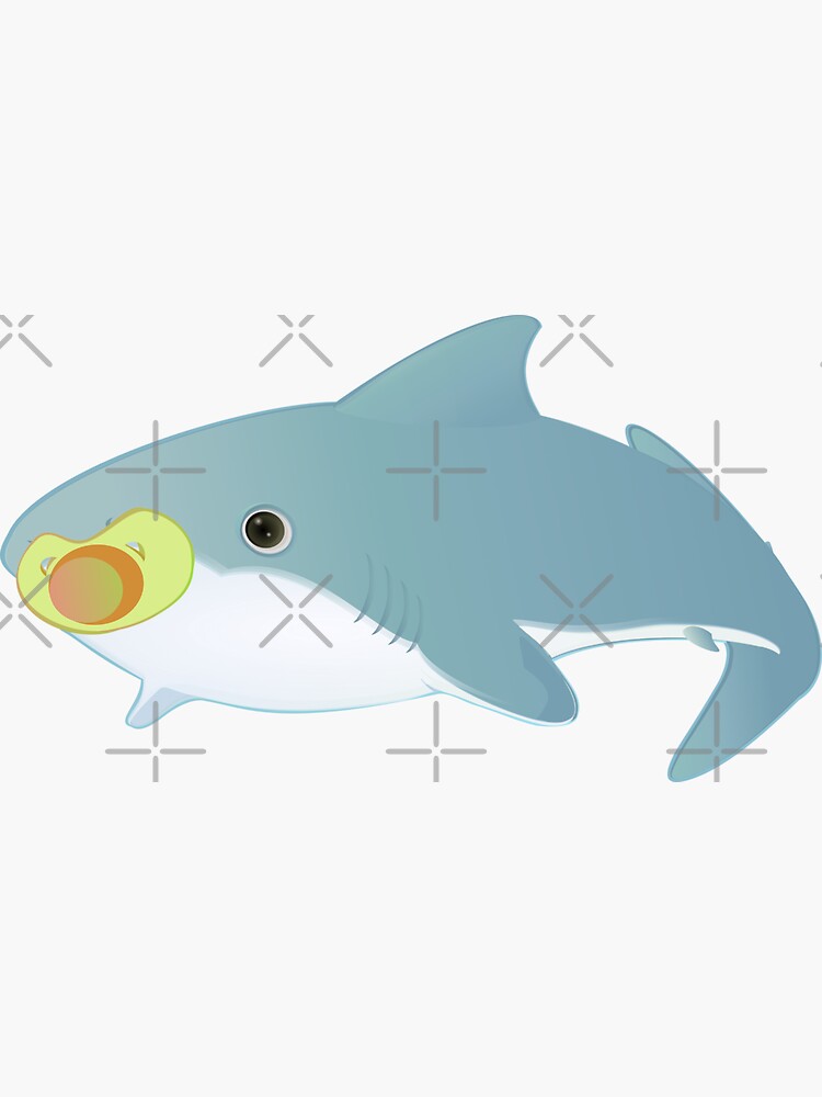 "shark baby with pacifier" Sticker for Sale by MiraNomegusta | Redbubble