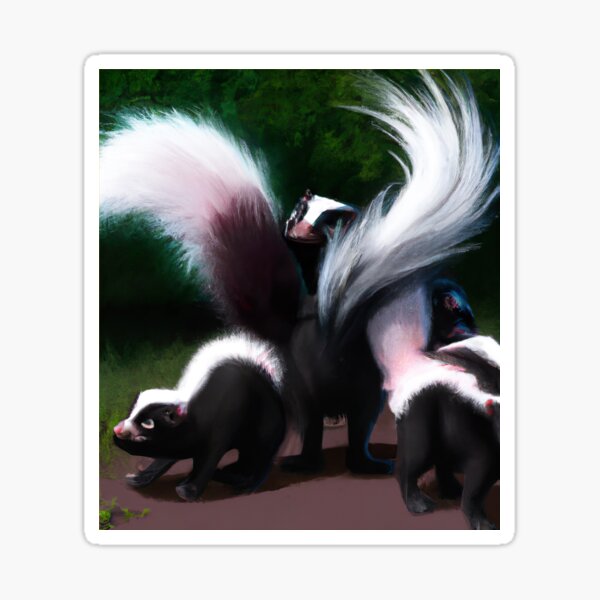 "Skunk Family That Sprays Together Stays Together" Sticker for Sale by ...