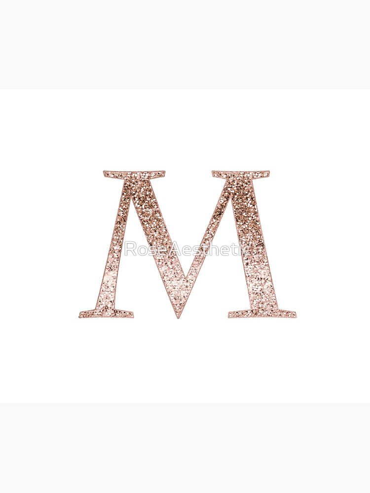 "M rose gold glitter monogram letter" Art Print by RoseAesthetic ...