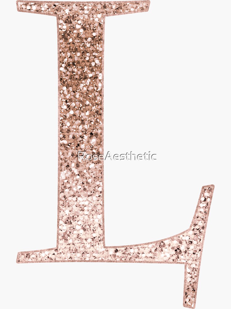 "L rose gold glitter monogram letter" Sticker for Sale by RoseAesthetic ...