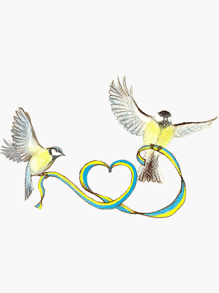 ""Be with Ukraine" - Ukrainian Birds Art" Sticker for Sale by ...
