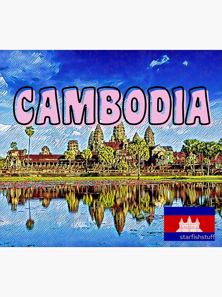 " CAMBODIA" Sticker for Sale by starfishstuff | Redbubble