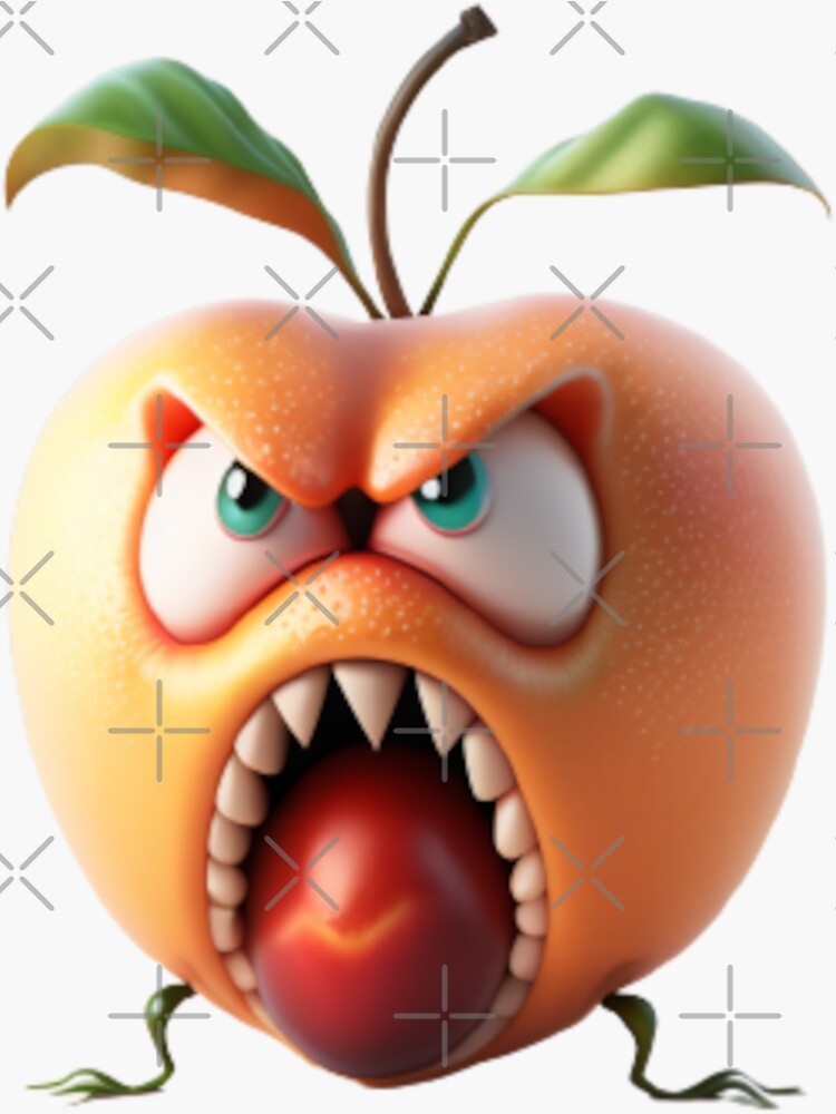 "Angry Peach" Sticker for Sale by phooey123 | Redbubble