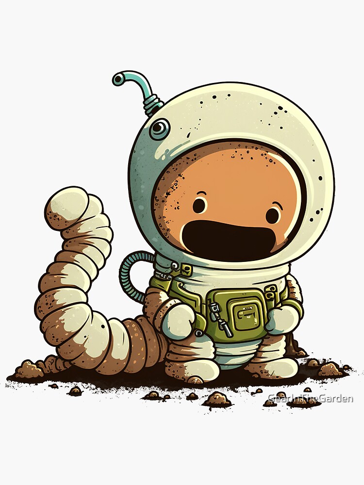 "Space Worm" Sticker for Sale by GearInTheGarden | Redbubble