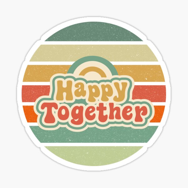 "Happy Together | Rainbow | Retro | 70s | Groovy" Sticker for Sale by ...