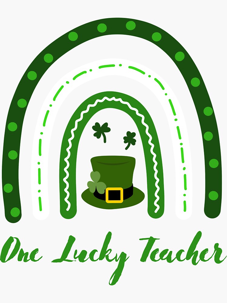 "One Lucky Teacher Shamrock St Patrick’s Day Appreciation" Sticker for ...
