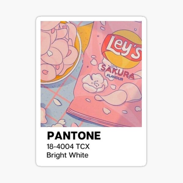 "Aesthetic Anime Sakura Chips Pantone" Sticker for Sale by FOR7UNECA7 ...