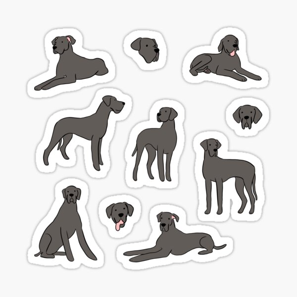 "Great Dane pack " Sticker for Sale by Yarafantasyart | Redbubble