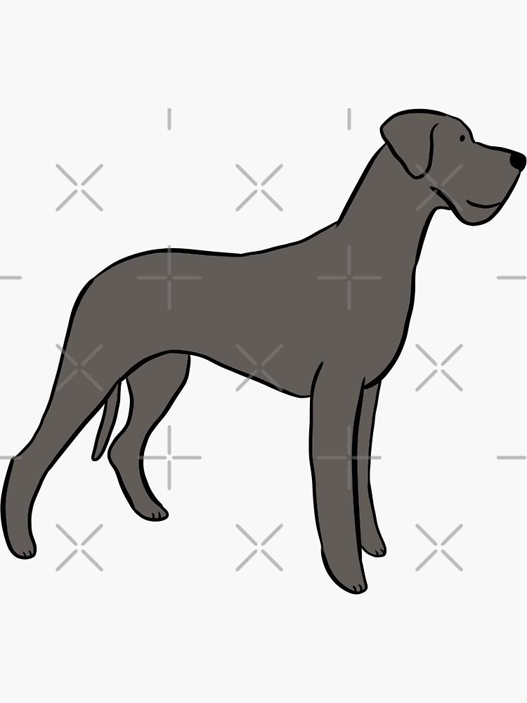 "great dane illustration - cute great dane cartoon art" Sticker for ...