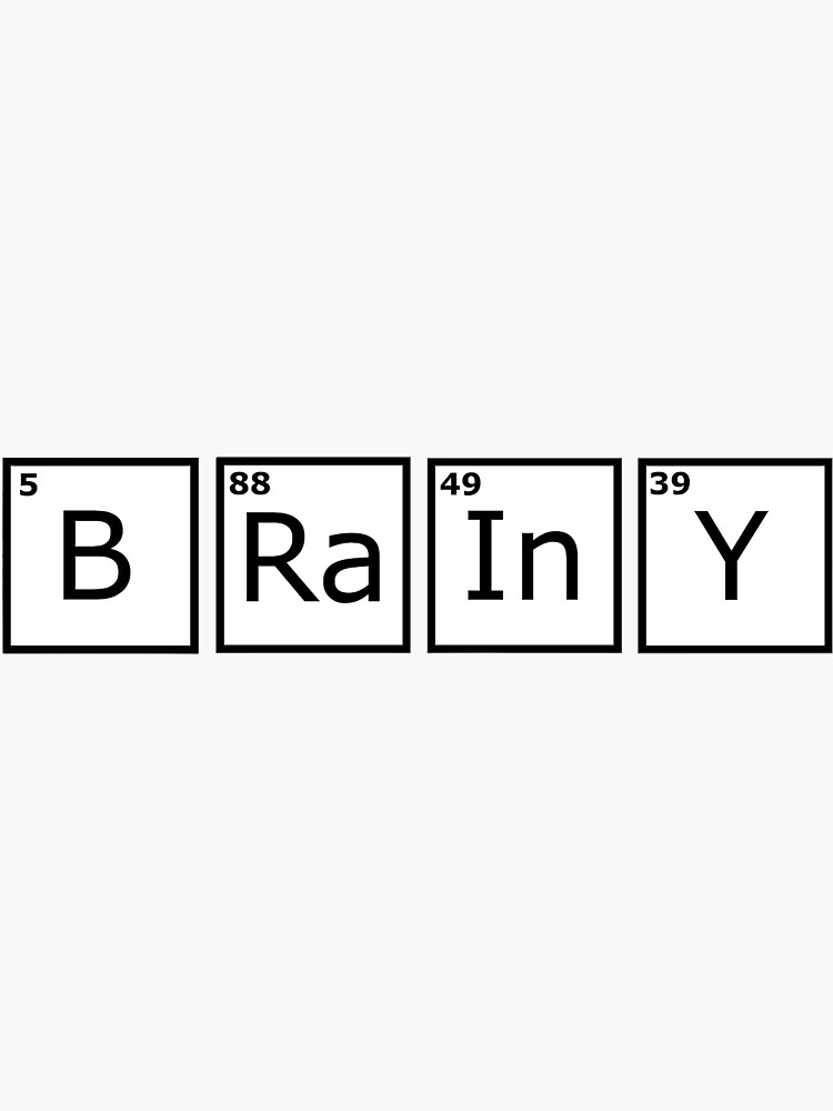 "Brainy Chemical Symbols" Sticker for Sale by Rocklights | Redbubble