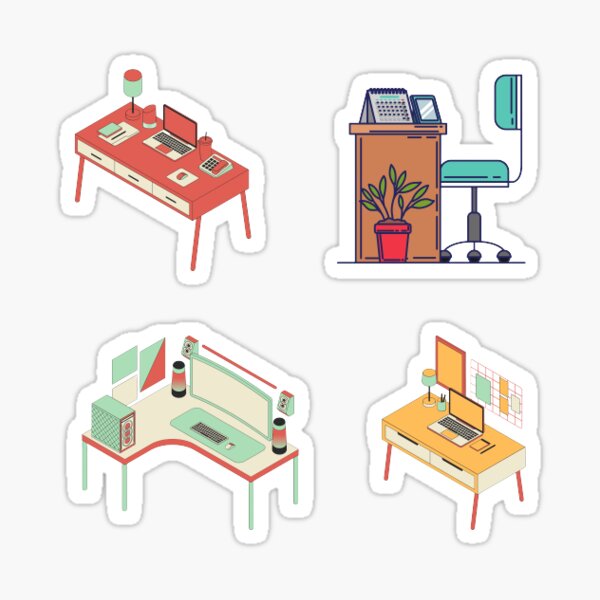 " Clean Off Your Desk art pack" Sticker for Sale by CinderPress | Redbubble