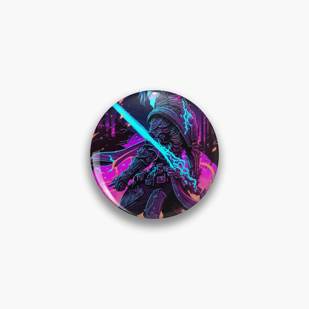 "Aesthetic neon Samurai Sword Blue and Purple Line Cyberpunk Digital ...