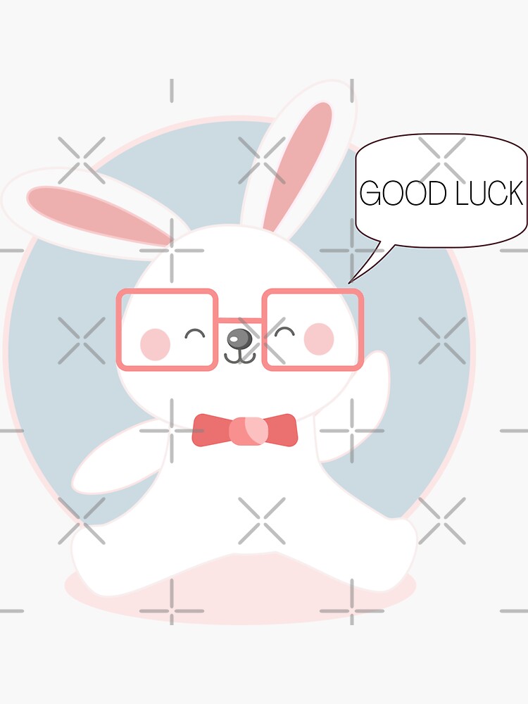"Supportive Rabbit - Good Luck - Blue" Sticker for Sale by melieray7 ...