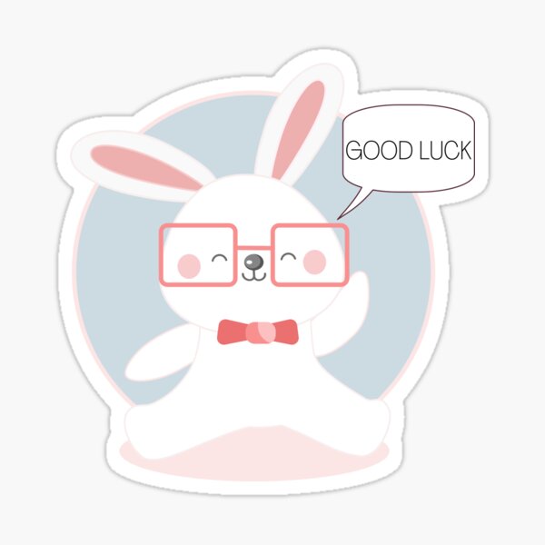 "Supportive Rabbit - Good Luck - Blue" Sticker for Sale by melieray7 ...