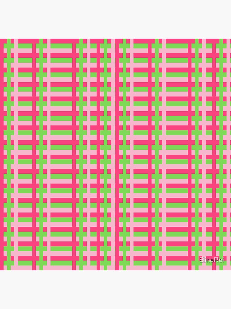 "Hot pink and green lines " Sticker for Sale by ElinaRei | Redbubble