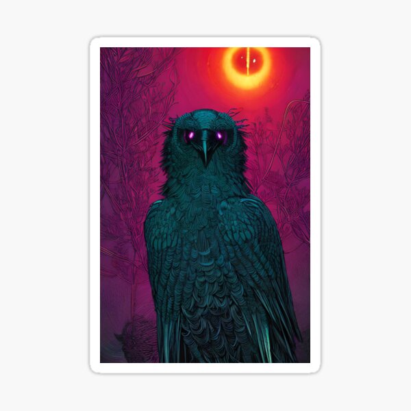 "Sinister Raven " Sticker for Sale by EsoteraArt | Redbubble