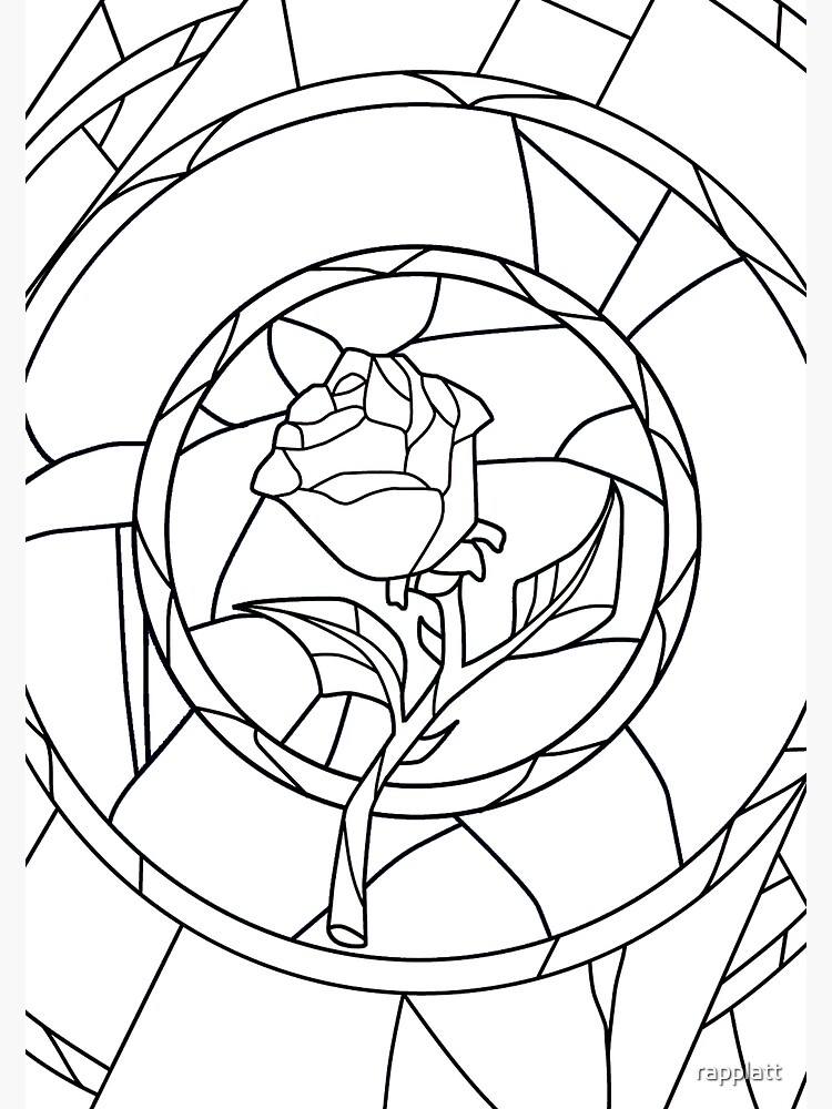 "Stained Glass Rose White" Poster by rapplatt | Redbubble