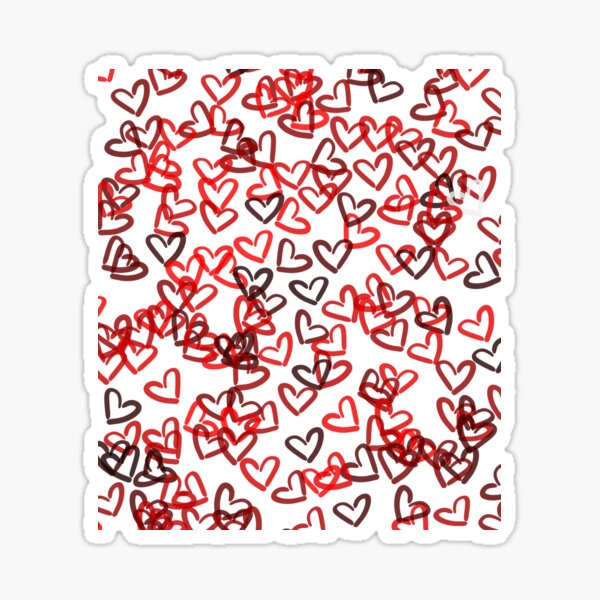 "Scattered Hearts" Sticker for Sale by FinapplePudding | Redbubble