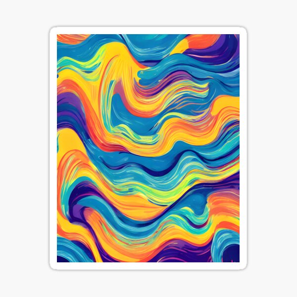"Waves and Flow" Sticker for Sale by Bizaire | Redbubble