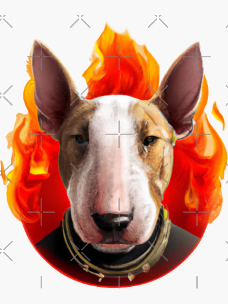 ""Bull Terrier Head on Fire Logo" Sticker for Sale by Kenny8716 | Redbubble