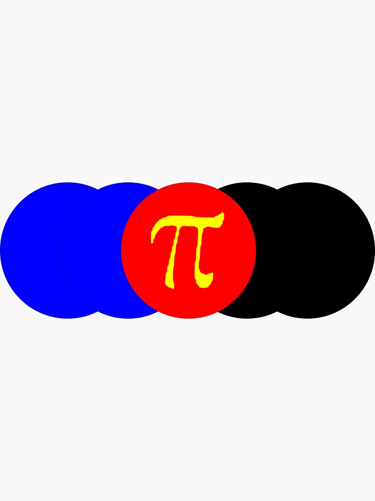 "Subtle 3D Polyamory Circles Stripe 3 (With Pi)" Sticker for Sale by ...