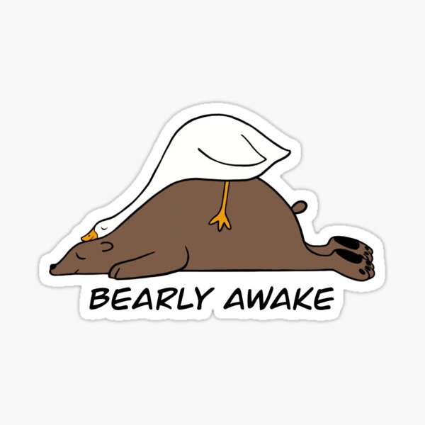 "Sleepy Bear and Goose " Sticker for Sale by DoodleDaydream | Redbubble