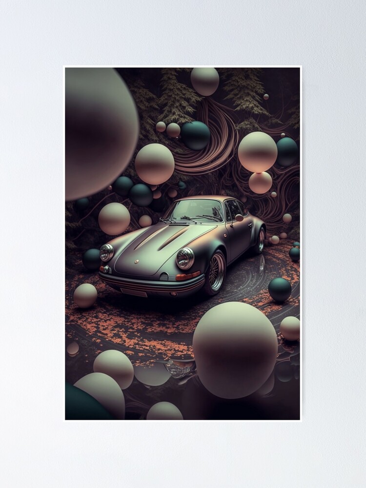 "Porsche 911 in modern abstract background, 8k, 3D Render" Poster for ...