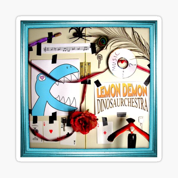 "Lemon demon - Dinosaurchestra Album" Sticker for Sale by Smokadey ...
